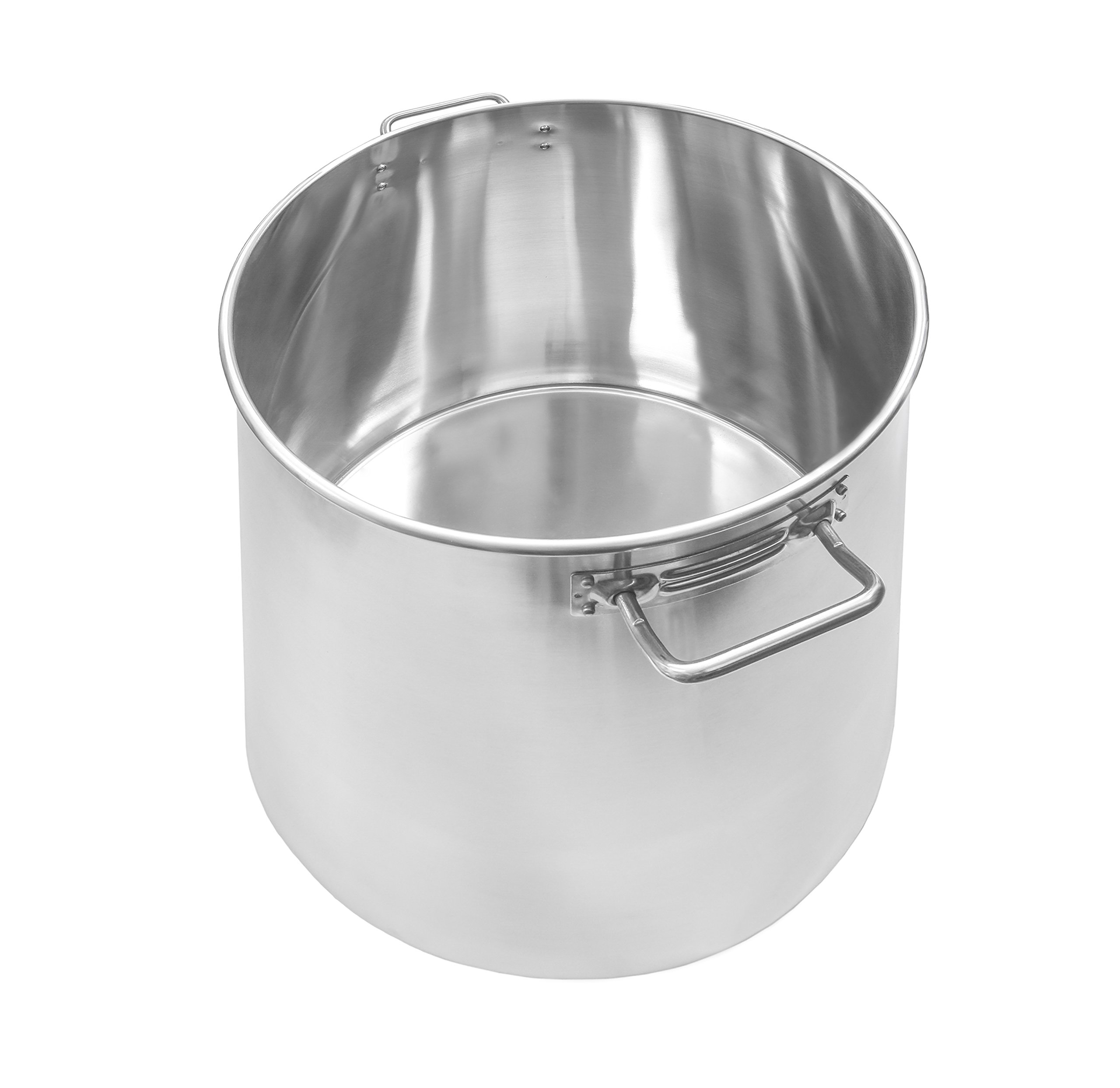 CONCORD Polished Stainless Steel Stock Pot Brewing Beer Kettle Mash Tun w/Flat Lid (40 QT)