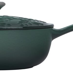 Le Creuset Olive Branch Collection Enameled Cast Iron Saucier, 2.25 qt., Artichaut with Embossed Lid