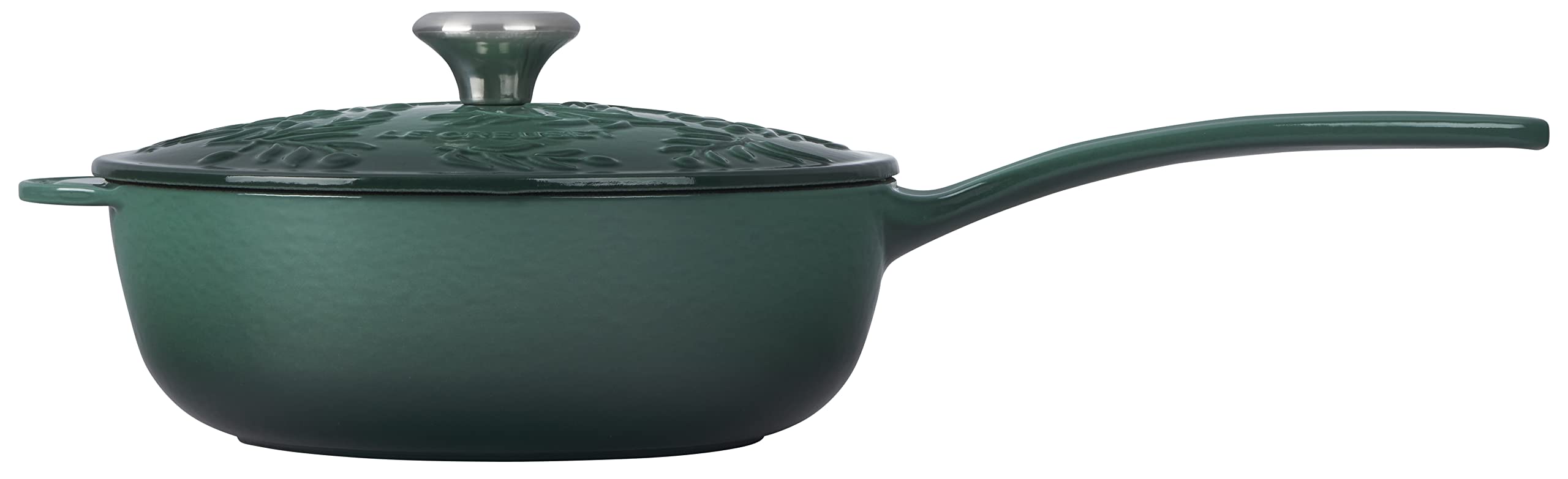 Le Creuset Olive Branch Collection Enameled Cast Iron Saucier, 2.25 qt., Artichaut with Embossed Lid