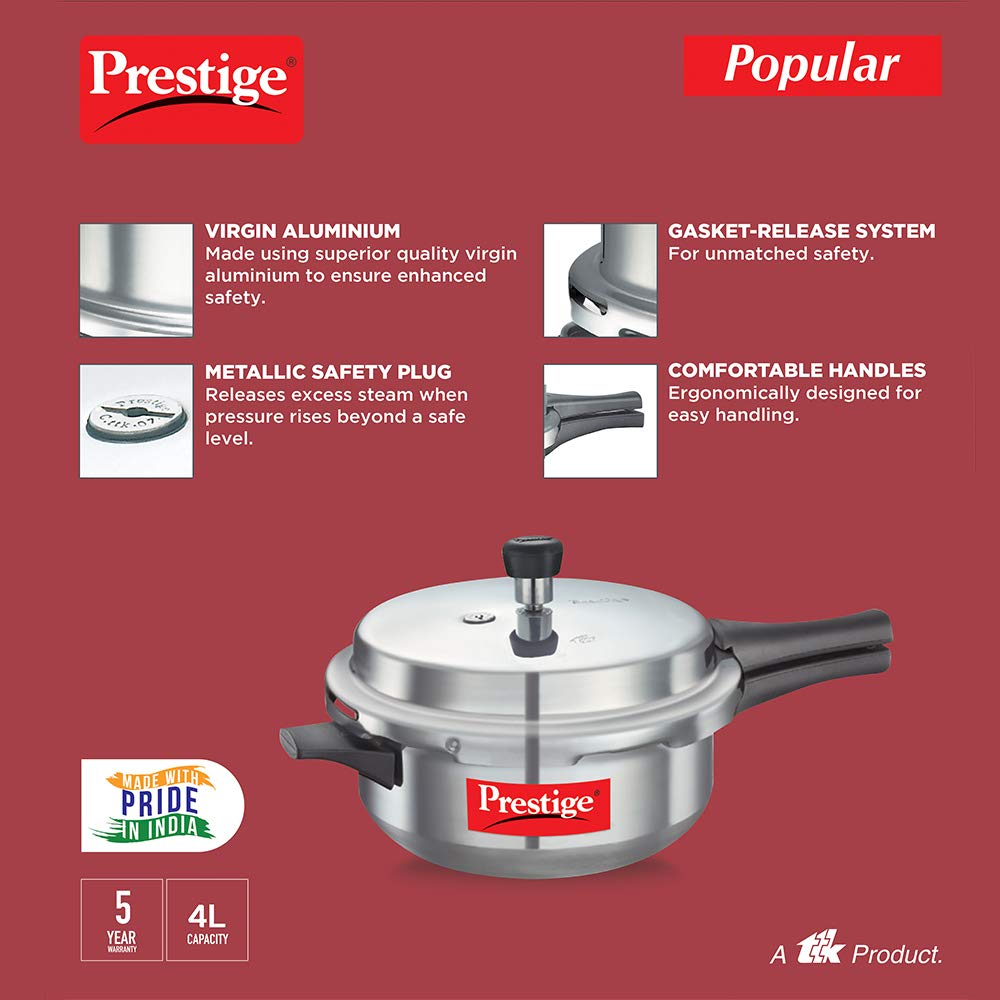 TTK Prestige 10025 Pressure Cooker, Junior, Silver