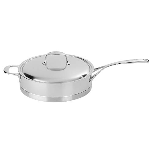 Demeyere Atlantis, 11-INCH, 5.1-qt SAUTÉ Stainless Steel Saute Pan with Helper Handle, 4.2 quarts, Silver