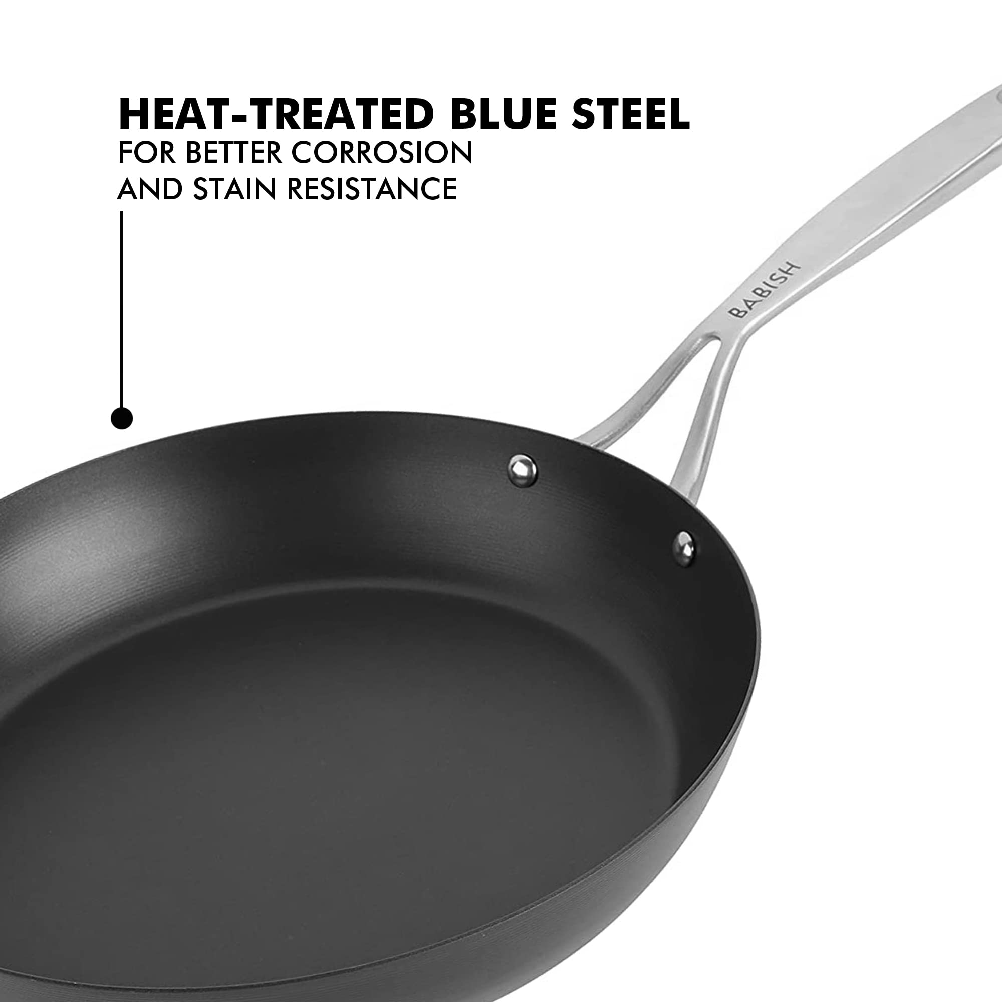 Babish Blue Steel Fry Pan, 12-inch