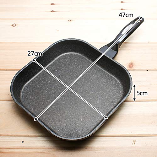 Nonstick Frying Pan Square Omelet Coating Pan Cookware Stir-Frying Shallow Frying Deep Braising 27cm, 10.6inch TPKT38775