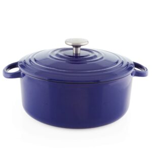 chantal enameled cast iron cookware, 5 quart dutch oven, cobalt blue