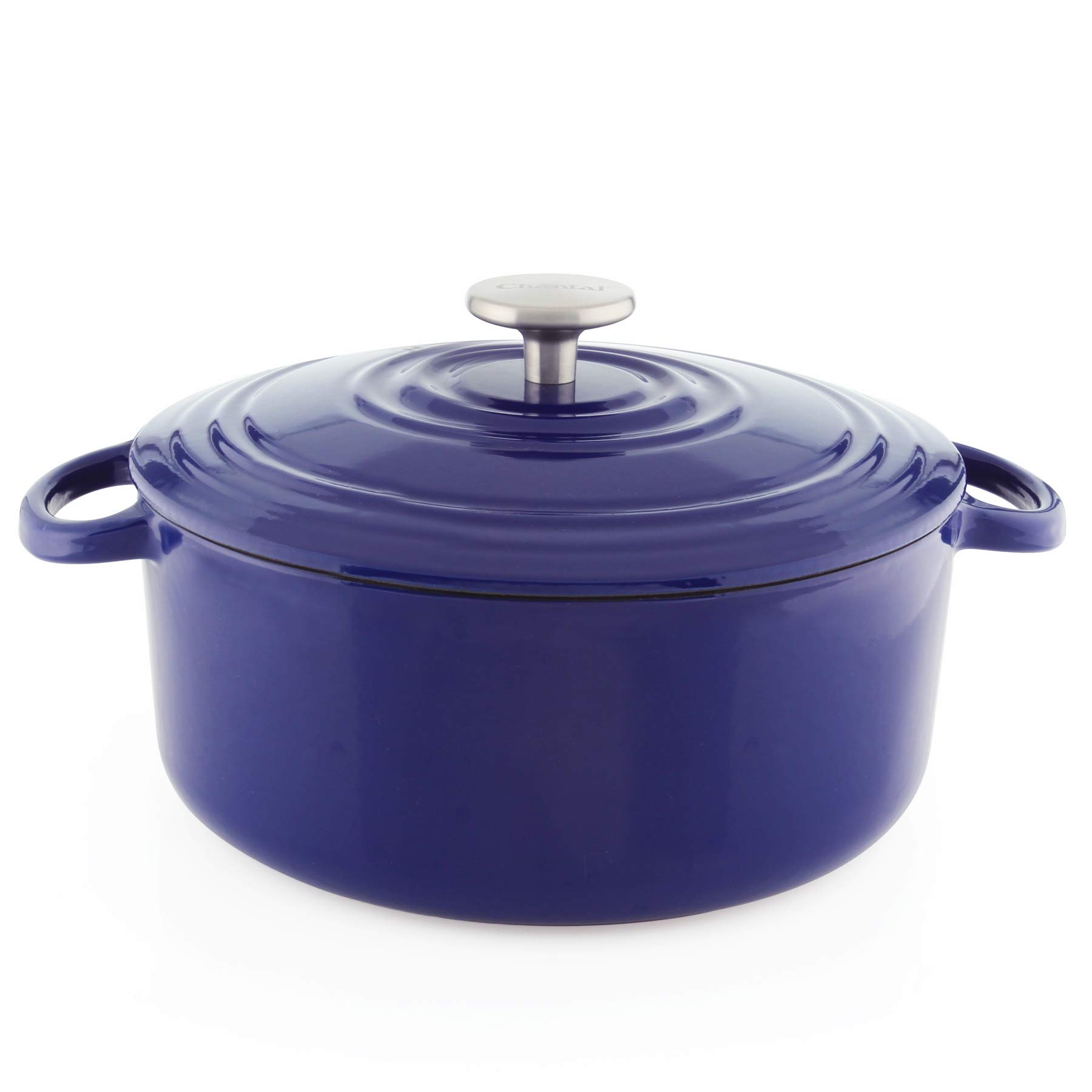 Chantal Enameled Cast Iron Cookware, 5 quart Dutch Oven, Cobalt Blue