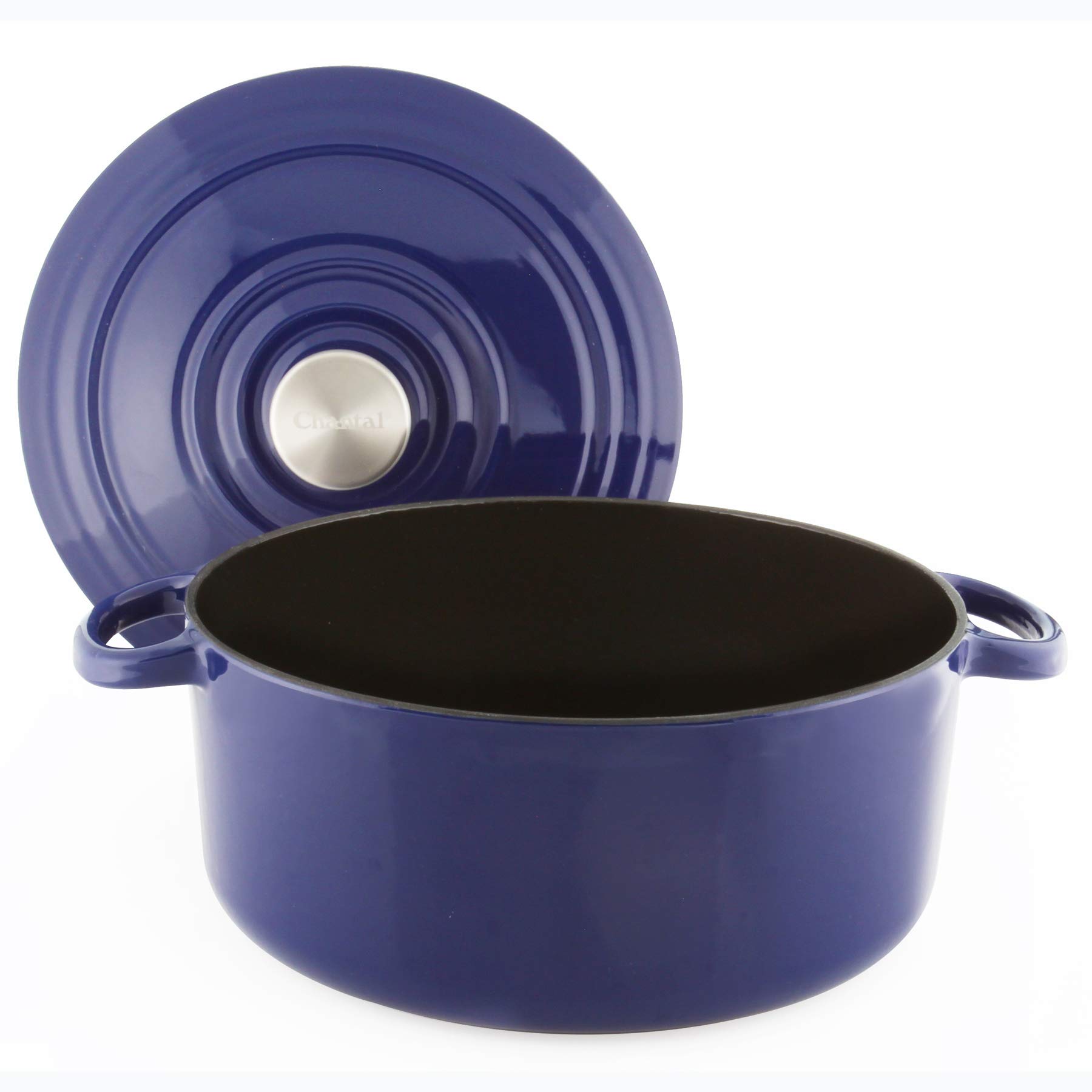 Chantal Enameled Cast Iron Cookware, 5 quart Dutch Oven, Cobalt Blue