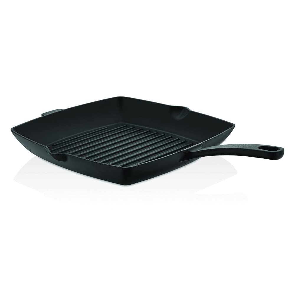 Korkmaz Rectangular Grill Fry Pan Nonstick Cookware 100% PFOA Free for Any Heat Source Including Induction and Oven - Perfect for Grilling Bacon, Steak, and Meats Dishwasher Safe - a2848