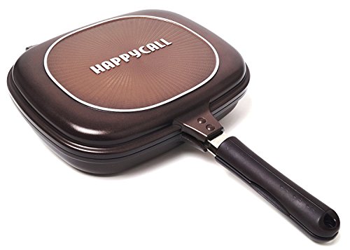 Happycall Double Grill Pan Korean Original Model JUMBO Size (BROWN)