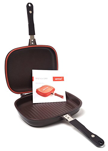 Happycall Double Grill Pan Korean Original Model JUMBO Size (BROWN)