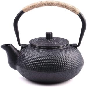 Cast Iron Mat with Rubber Pegs/Feet for Japanese Tea Kettle Cast Iron Teapot Black Trivet 5.3in