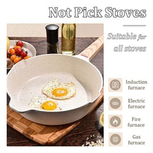 Aroplor Non Stick Pots Pancake Maker Crepe Maker Maifan Stones 11-inch Nonstick Wok Household Steak Fried Egg Induction Woks Smoke-Free Stir Fry Pans