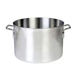 thunder group alsksu040 sauce pot, 40 qt, 18-1/4" dia. x 10-1/8"h, 2" handle, aluminum, mirror-finished, dishwasher safe, standard electric, gas cooktop, halogen ready, nsf