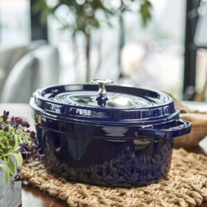 Staub Cast Iron 7-qt Oval Cocotte - Dark Blue, Made in France