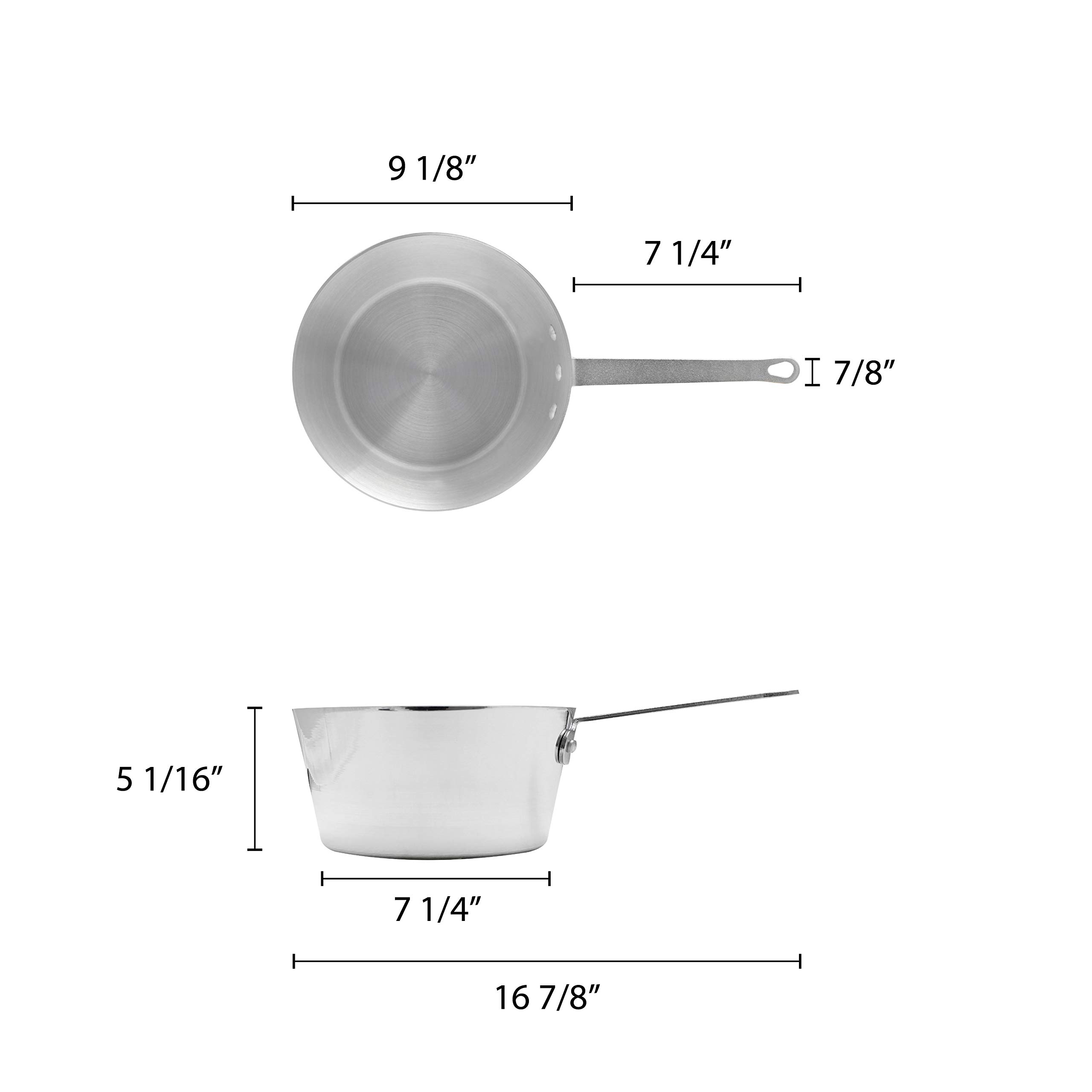 Thunder Group 4.5 Quart Aluminum Sauce Pans, Mirror Finish