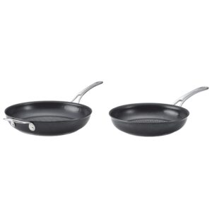 anolon x hybrid nonstick skillet set, 12 inch & 8.25 inch, dark gray