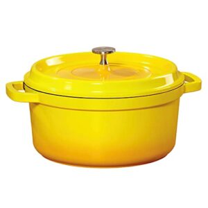 g.e.t. ca-011-y/bk heiss lightweight cast aluminum dutch oven, 2.5 quart, round, yellow