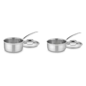 cuisinart multiclad pro stainless steel 2-quart saucepan with cover & multiclad pro stainless steel 1-1/2-quart saucepan with cover