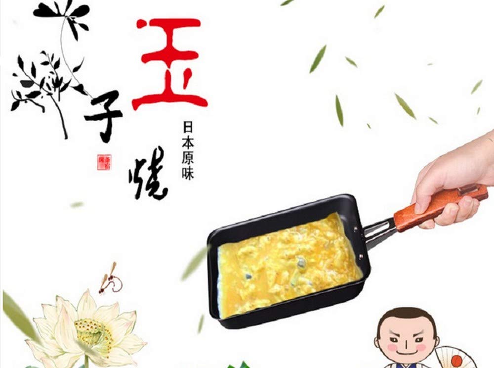 JapanBargain 1811, Japanese Tamago Egg Pan Iron Omelet Pan Tamagoyaki Omelette Pan Rectangle Frying Pan, Induction Cookware Pan, Made in Japan