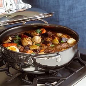 Hestan - NanoBond Collection - Titanium Stainless Steel 5-Quart Dutch Oven - Toxin, PFAS, & Chemical Free Clean Cookware, Induction Cooktop Compatible