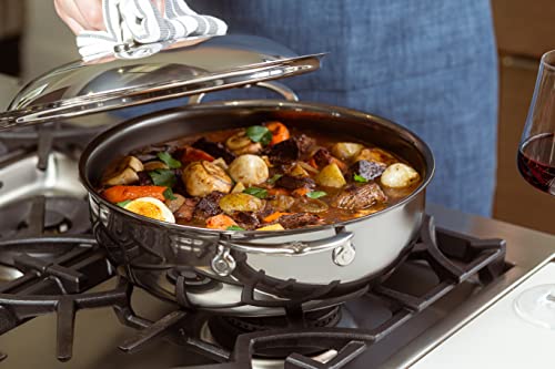 Hestan - NanoBond Collection - Titanium Stainless Steel 5-Quart Dutch Oven - Toxin, PFAS, & Chemical Free Clean Cookware, Induction Cooktop Compatible