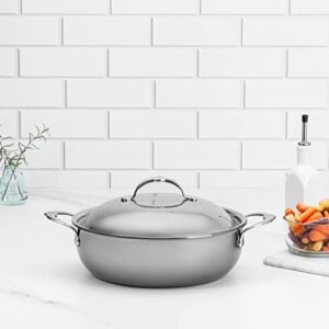 Hestan - NanoBond Collection - Titanium Stainless Steel 5-Quart Dutch Oven - Toxin, PFAS, & Chemical Free Clean Cookware, Induction Cooktop Compatible