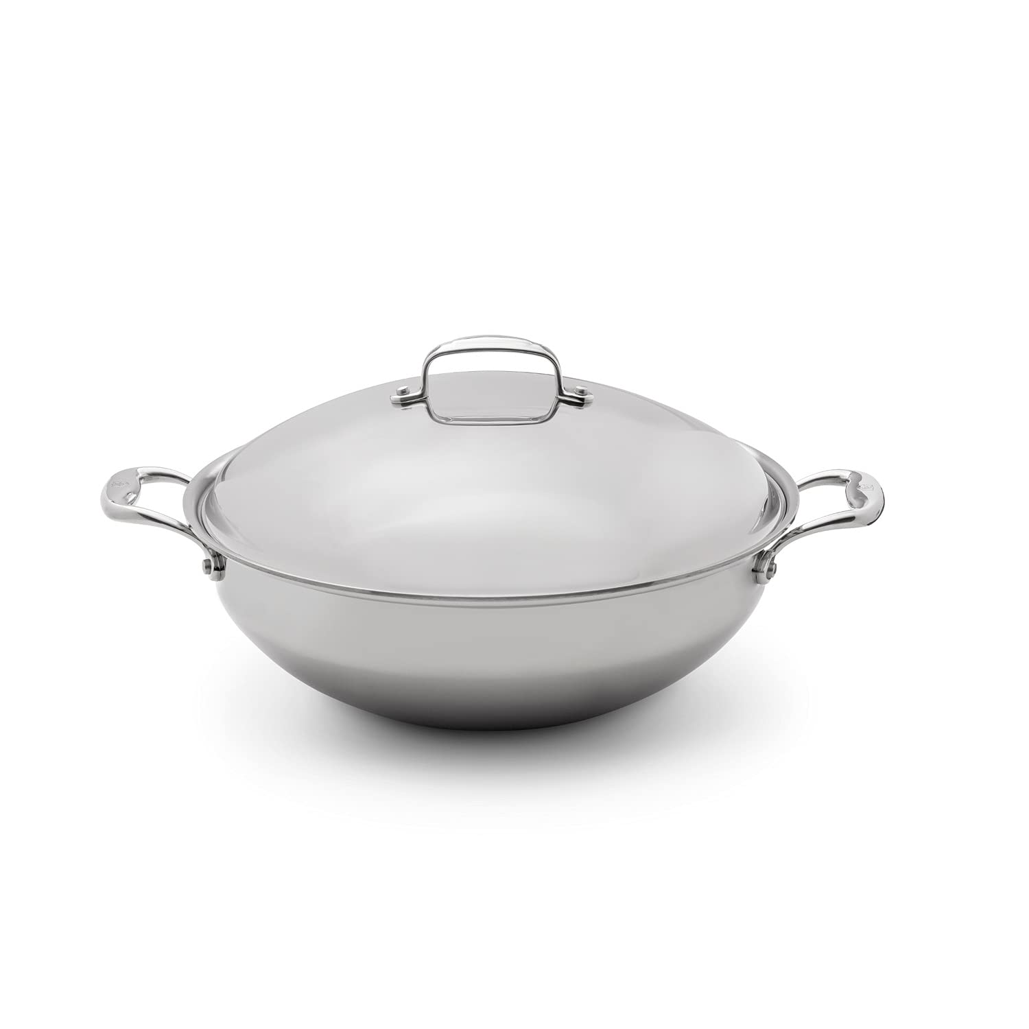 Heritage Steel 13.5 Inch Wok with Lid - Titanium Strengthened 316Ti Stainless Steel Pan with 5-Ply Construction - Induction-Ready and Fully Clad, Made in USA