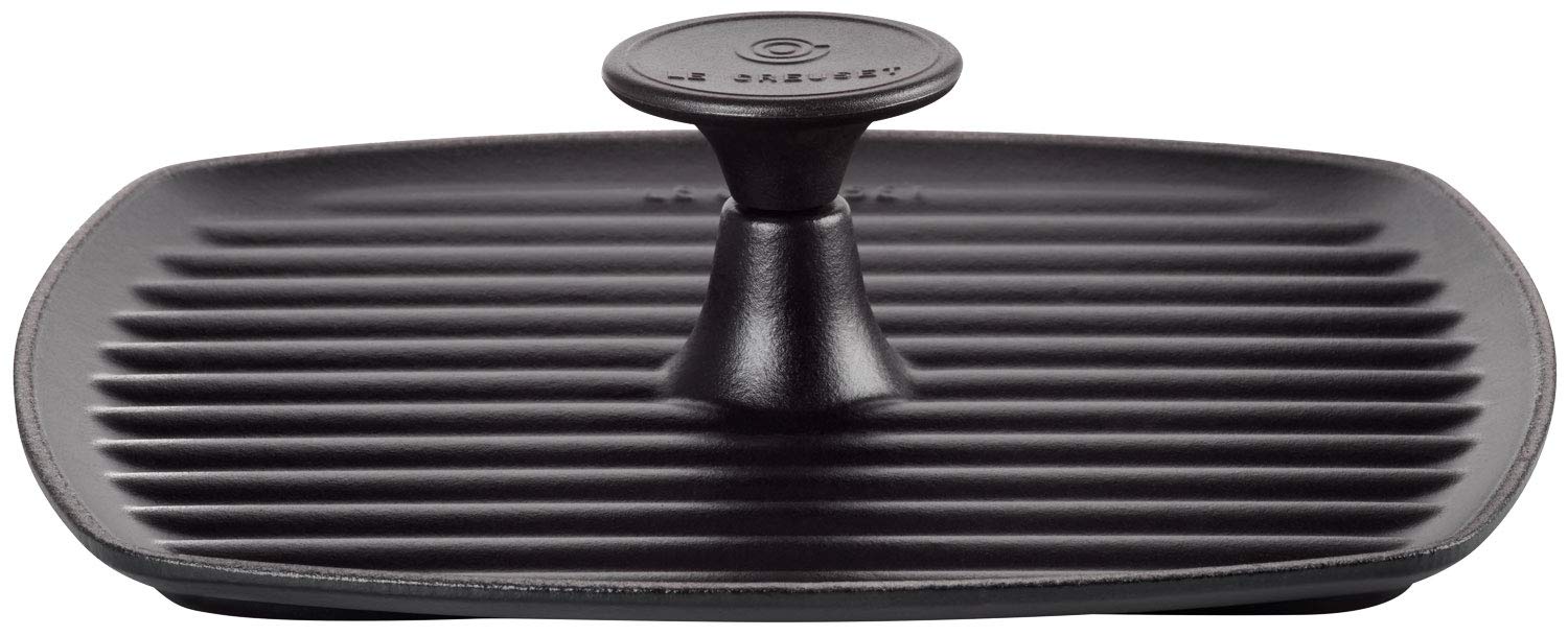 Le Creuset Enameled Cast Iron Panini Press, 9", Licorice