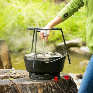 CampMaid Charcoal Holder & Lid Lifter - Dutch Oven Tools Set - Charcoal Holder & Cast Iron Grill Accessories - Camping Grill Set - Outdoor Cooking Essentials - Camp Kitchen Equipment - (2 Piece Set)