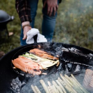 Barebones 12-Inch Flat Cast Iron Skillet - Enameled Cast Iron Fry Pan, outdoor cooking pan