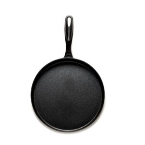 Barebones 12-Inch Flat Cast Iron Skillet - Enameled Cast Iron Fry Pan, outdoor cooking pan