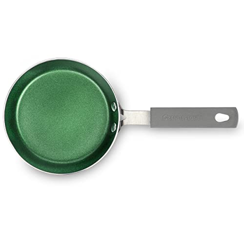 Granitestone Emerald Mini Nonstick Egg & Omelet Pan – 5.5” Single Serve Frying Pan/Skillet, Diamond Infused, Multipurpose Pan Designed for Eggs, Omelets, Pancakes, Rubber Handle, Dishwasher Safe