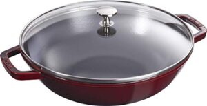 staub cast iron wok, grenadine, 30 cm