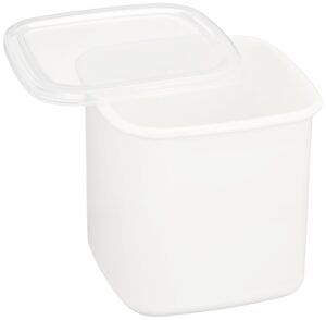 noda horo square white enamel stockpot (l) imported from japan