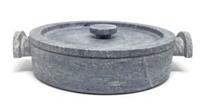 cookstone 2.4 quarts saute pan and braiser | handcrafted from a block of pure soapstone | unique, durable and eco-friendly | non-toxic and non-stick | one time seasoning |the green alternative to cast