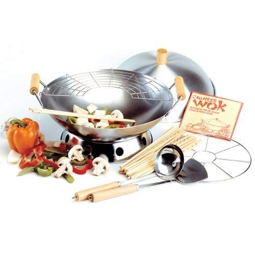 Norpro 10-Piece Wok Set, Silver, 14 inch