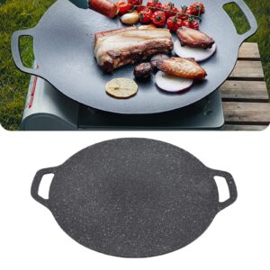 Korean Style Round Grill Pan, High Thermal Conductivity Non stick Barbecue Plate Aluminum Material Korean BBQ Grill Pan, Multifunctional Stove Plate for Meats, Pancakes, Ribs(30CM)