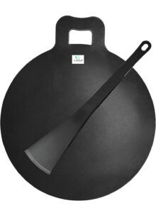 nakshathra iron dosa tawa iron dosa kallu cookwarelarge size dosa iron tawa - 14 in with handle export quality, black