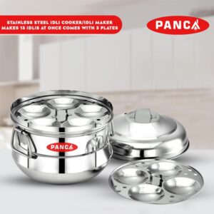 PANCA Idli Maker 3 Plate Premium Idli Cooker, 13 Idli Cavitiies, Idli Panai Steamer Premium