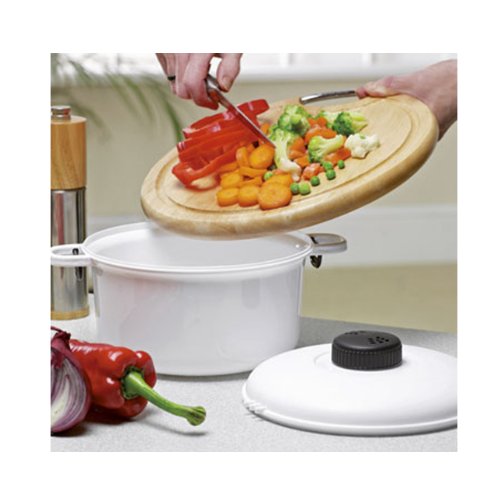 Handy Gourmet Micromaster Kitchen Microwave Pressure Cooker - White