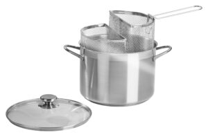 barazzoni – spaghetti pot with double basket, 24 cm diameter, 18/10 stainless steel made in italy