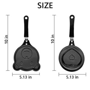 Setaria Viridis Mini Pancakes Maker Egg Frying Pan Pancake Pan Maker Cute Nonstick Cooking Cookware Mini Cartoon Saucepan Egg Frying Pan Breakfast Maker Omelette Pan(Bear) (26.5 * 13.5)