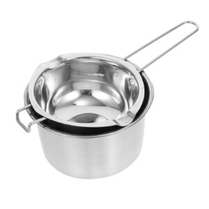 sewacc 2 pack double boiler pot set chocolate melting pot with stainless steel boiling water pot for melting chocolate candy candle soap wax (600ml)