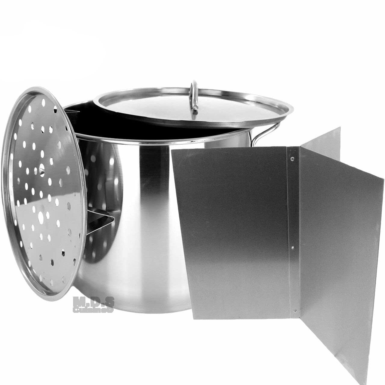 Stock Pot 52 QT Steamer with Divider Stainless Steel Brew Big Vaporera Tamalera Tamales 13Gal