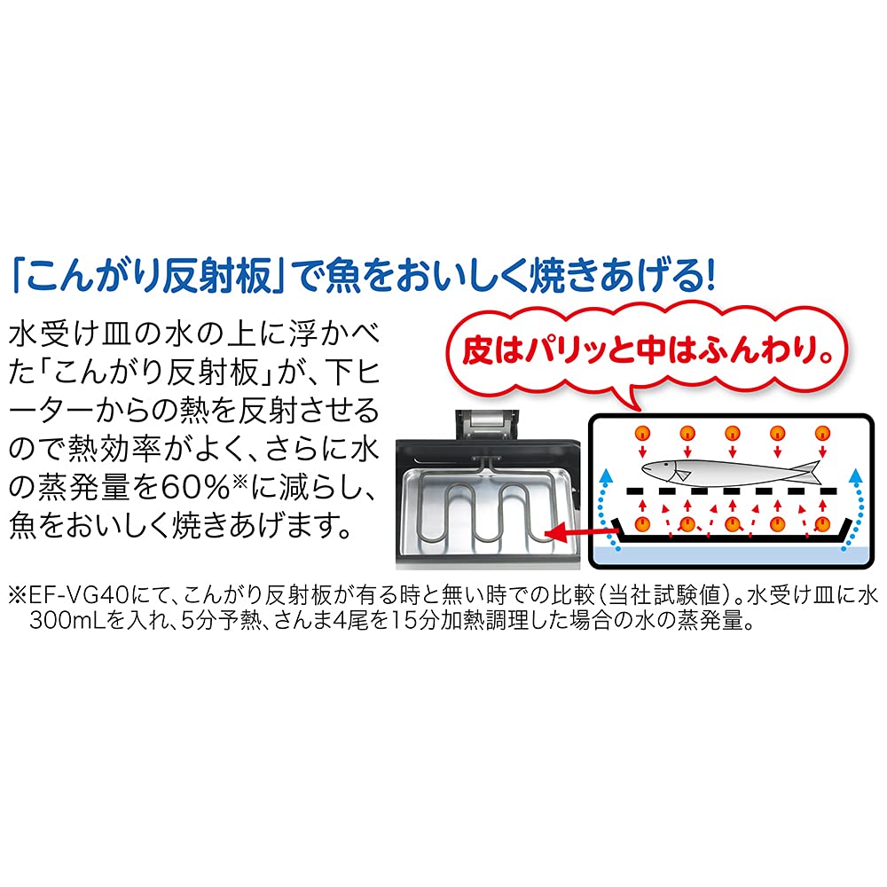 ZOJIRUSHI Fish roaster both sides grilled decomposition wash & platinum catalyst filter EF-VG40-SA