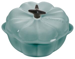 le creuset stoneware figural pumpkin petite cocotte, 12oz, sea salt