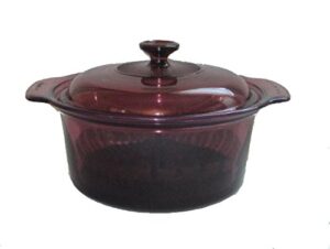 corning vision visionware cranberry teflon 3.5 liter glass dutch oven/ stock pot