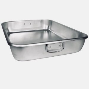 13 qt. aluminum baking and roasting pan with handles, commercial grade rectangular roasting pan by tezzorio