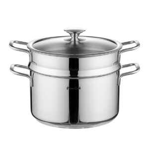 Prime Cook 6.4 QT Stainless Steel #304 Stock Pot with Steamer Insert