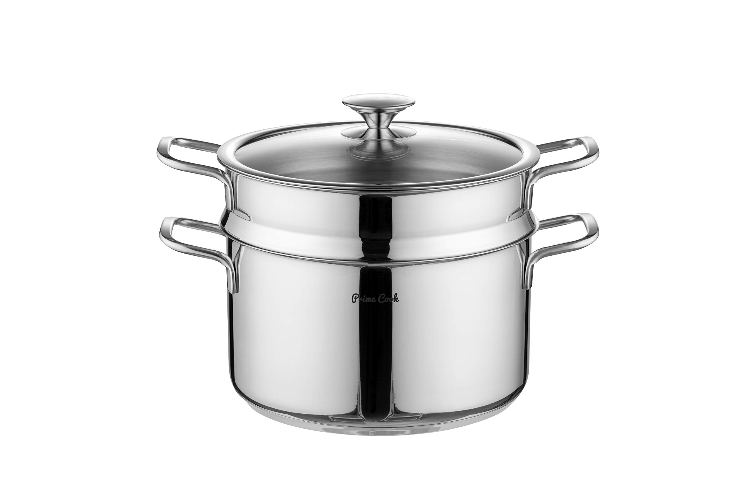 Prime Cook 6.4 QT Stainless Steel #304 Stock Pot with Steamer Insert