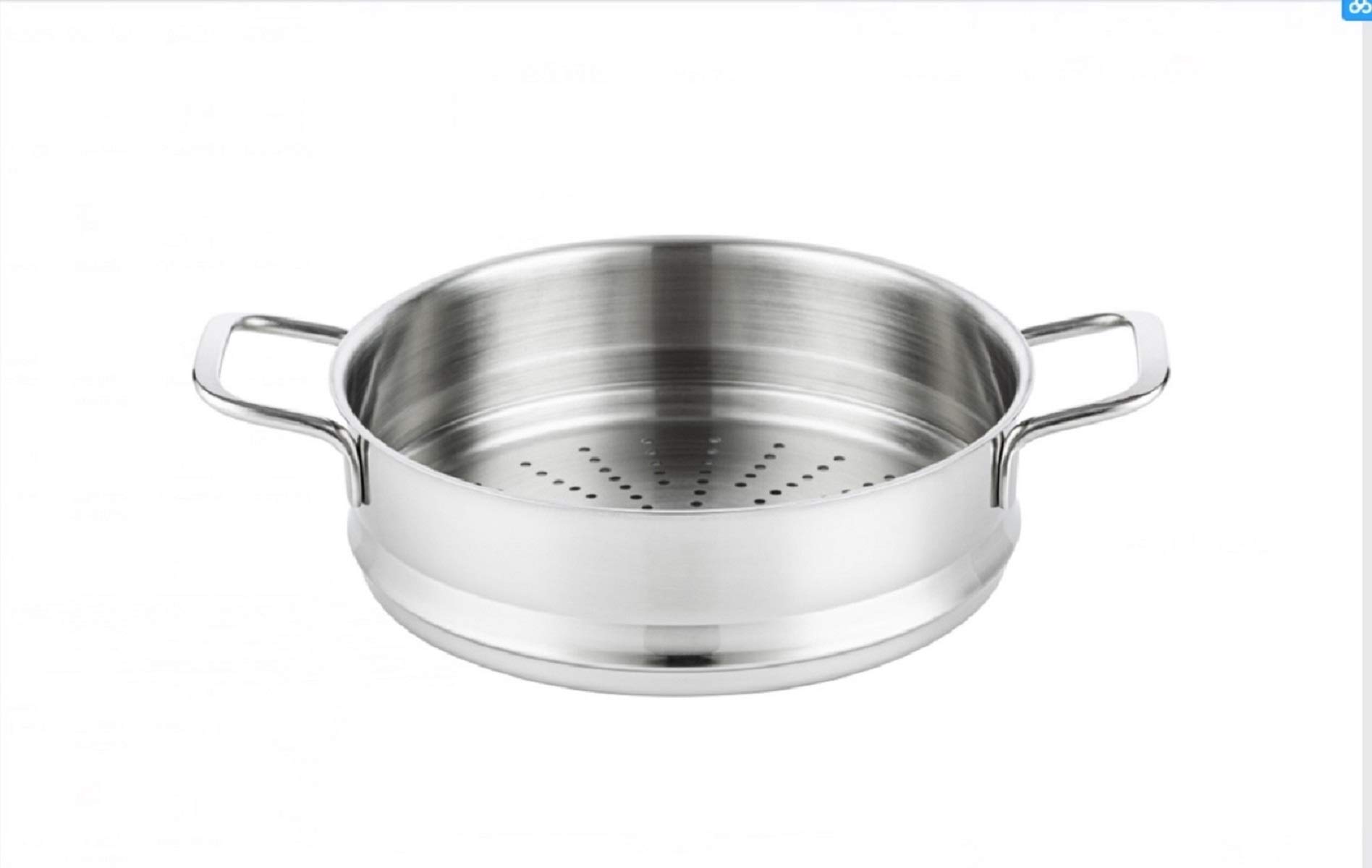 Prime Cook 6.4 QT Stainless Steel #304 Stock Pot with Steamer Insert